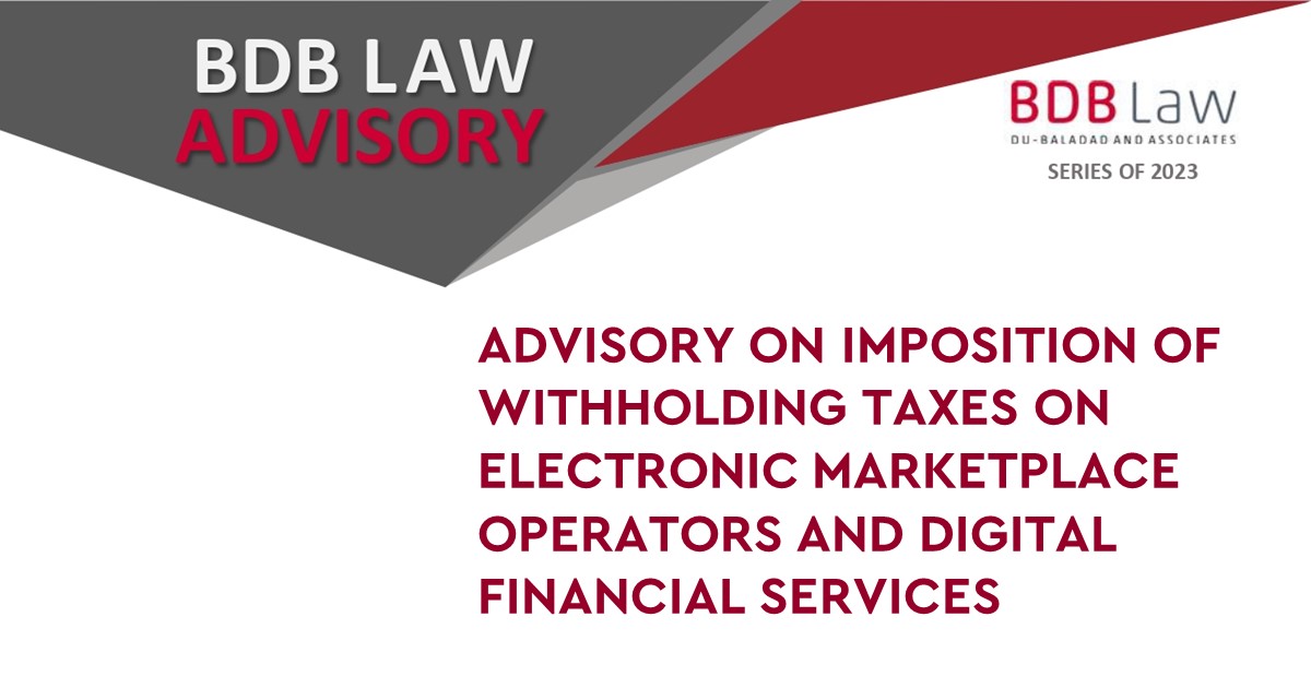 Advisory on Imposition of Withholding Taxes on Electronic Marketplace ...